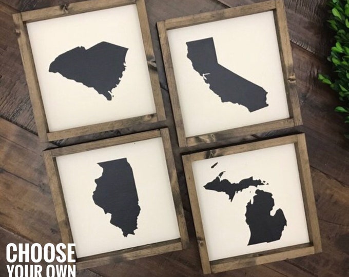 Rustic Wood State Cut Out, Large State Cutout, Wood State Outline ...