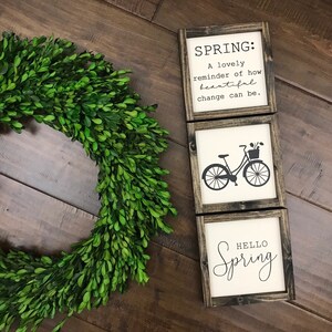 The Spring Collection Hello Welcome Spring Wood Sign Decor Fresh Cut ...