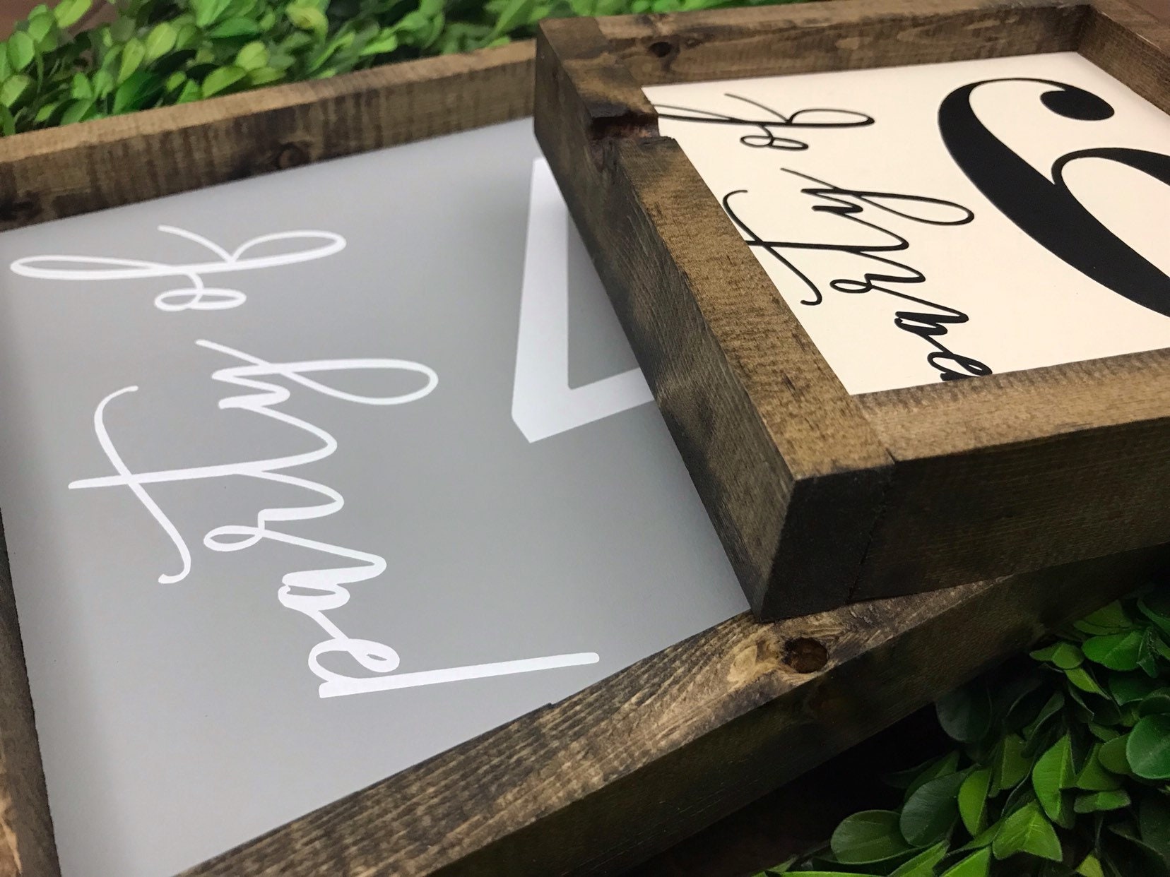 Mini Party of Sign Wood Sign Family Name Sign Farmhouse - Etsy