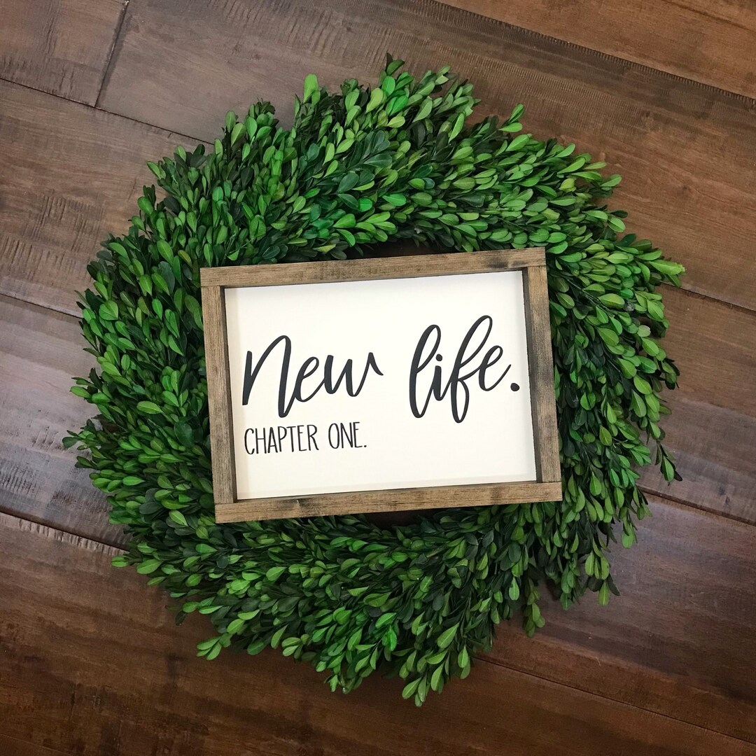 New Life Chapter One Sign New Beginnings Modern Farmhouse Boho Decor ...