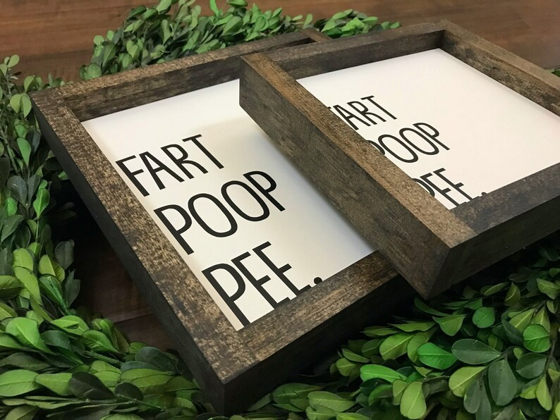 Fart Poop Pee Sign Bathroom Wall Decor Modern Farmhouse - Etsy 日本