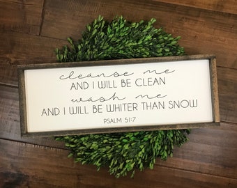 Cleanse Me and I Will Be Clean Wash Me and I Will Be Whiter | Etsy