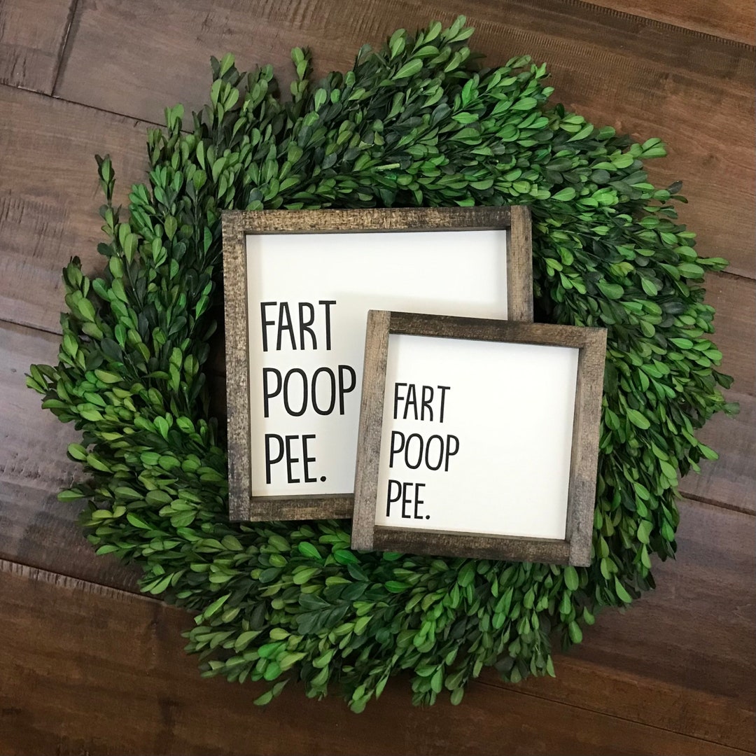 Fart Poop Pee Sign Bathroom Wall Decor Modern Farmhouse Bath Boho Decor ...