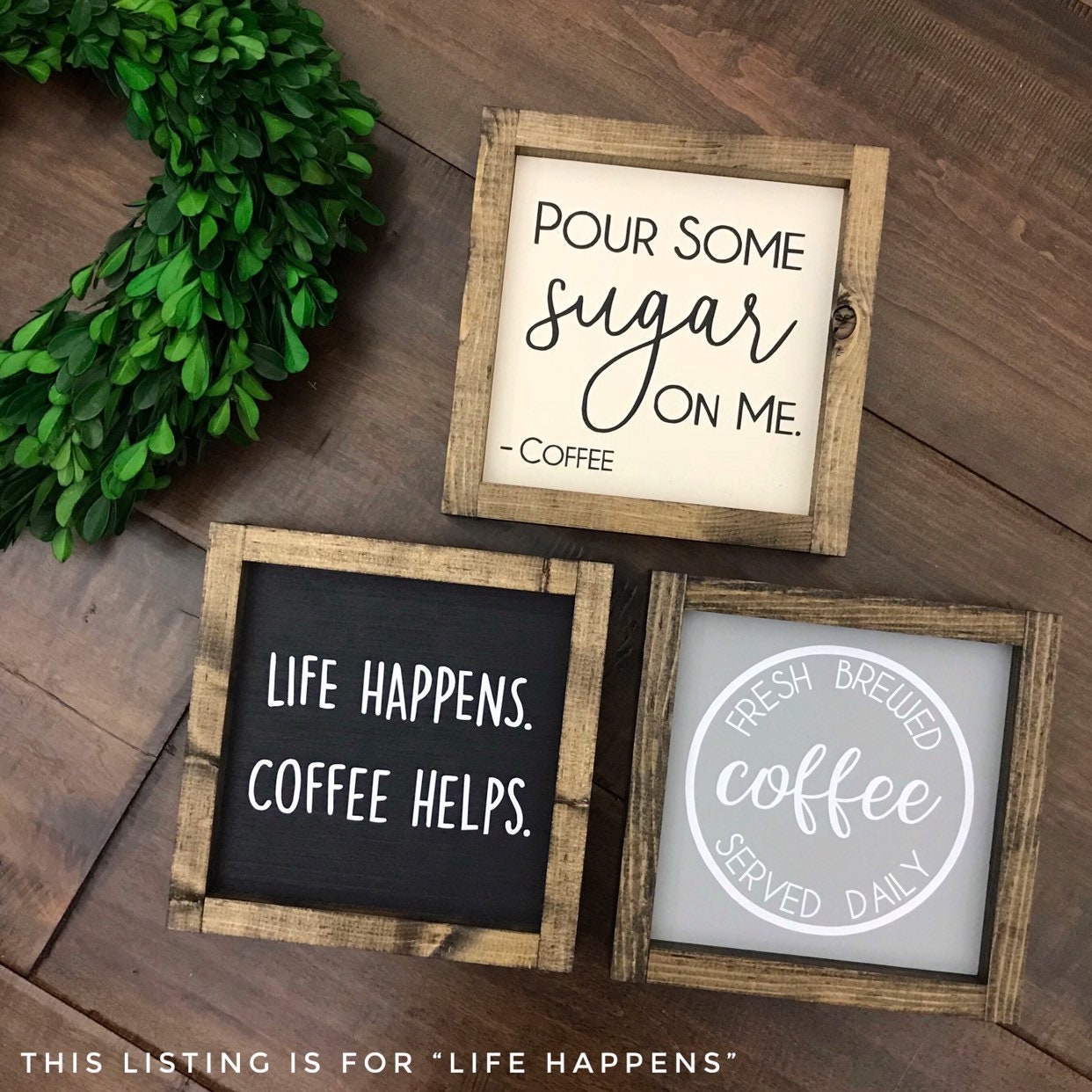 Life Happens Coffee Helps Sign Coffee Bar Coffee Decor - Etsy