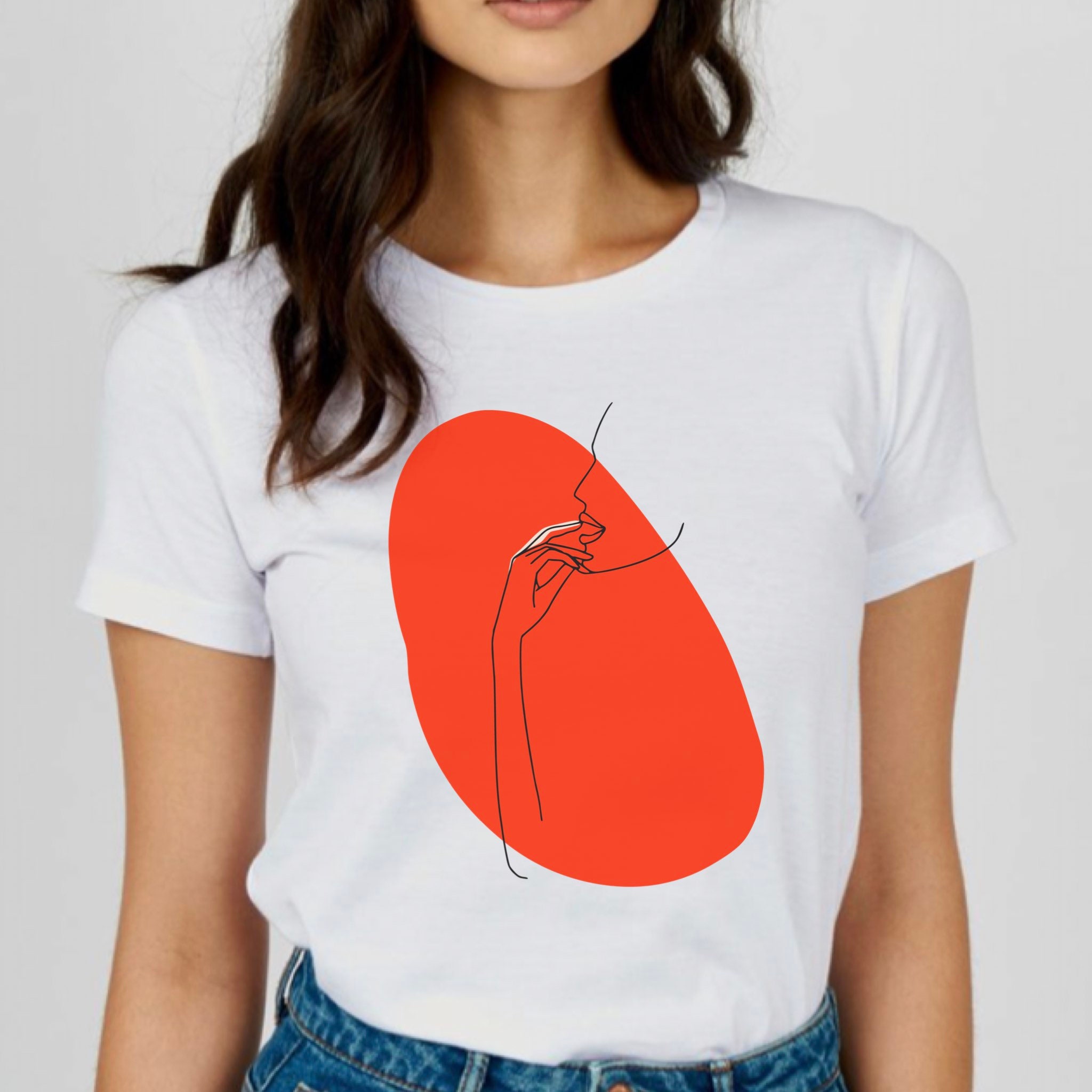 One Line Drawing Art Women T-shirt Beauty Tee Minimalist - Etsy UK