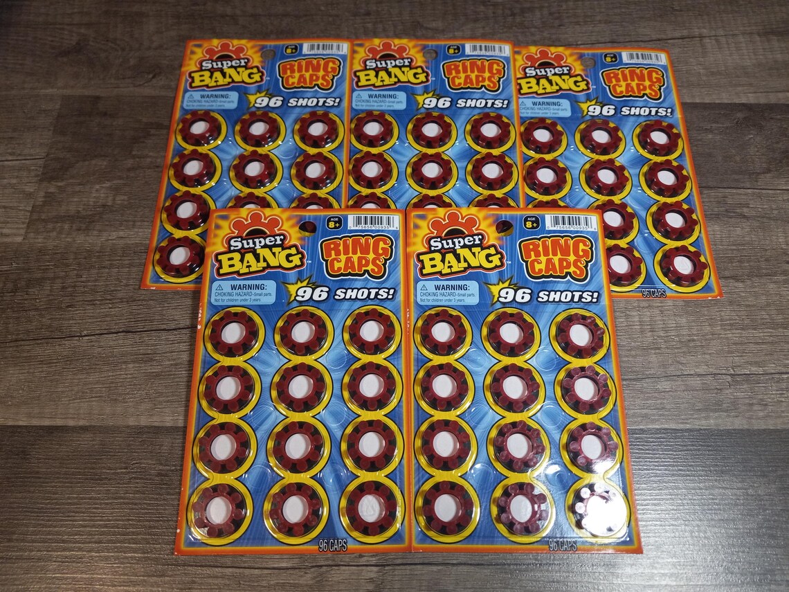 Super Bang 8 Shot Ring Caps - 96 Count X 5 Packs 480 Total Caps for Cap ...