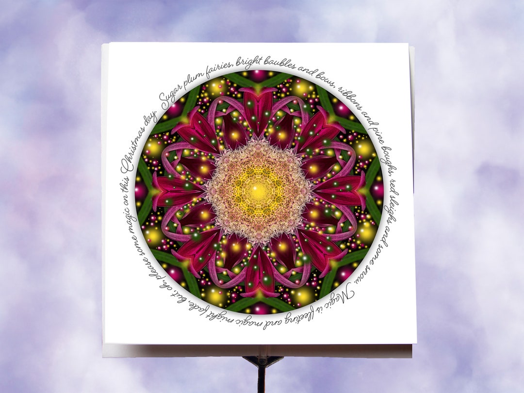 Christmas Card, Art Deco Floral Mandala, Original Poetry Inspired by ...