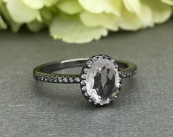 Black engagement ring | Etsy