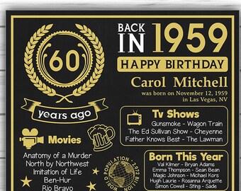 Fun facts 1959 | Etsy