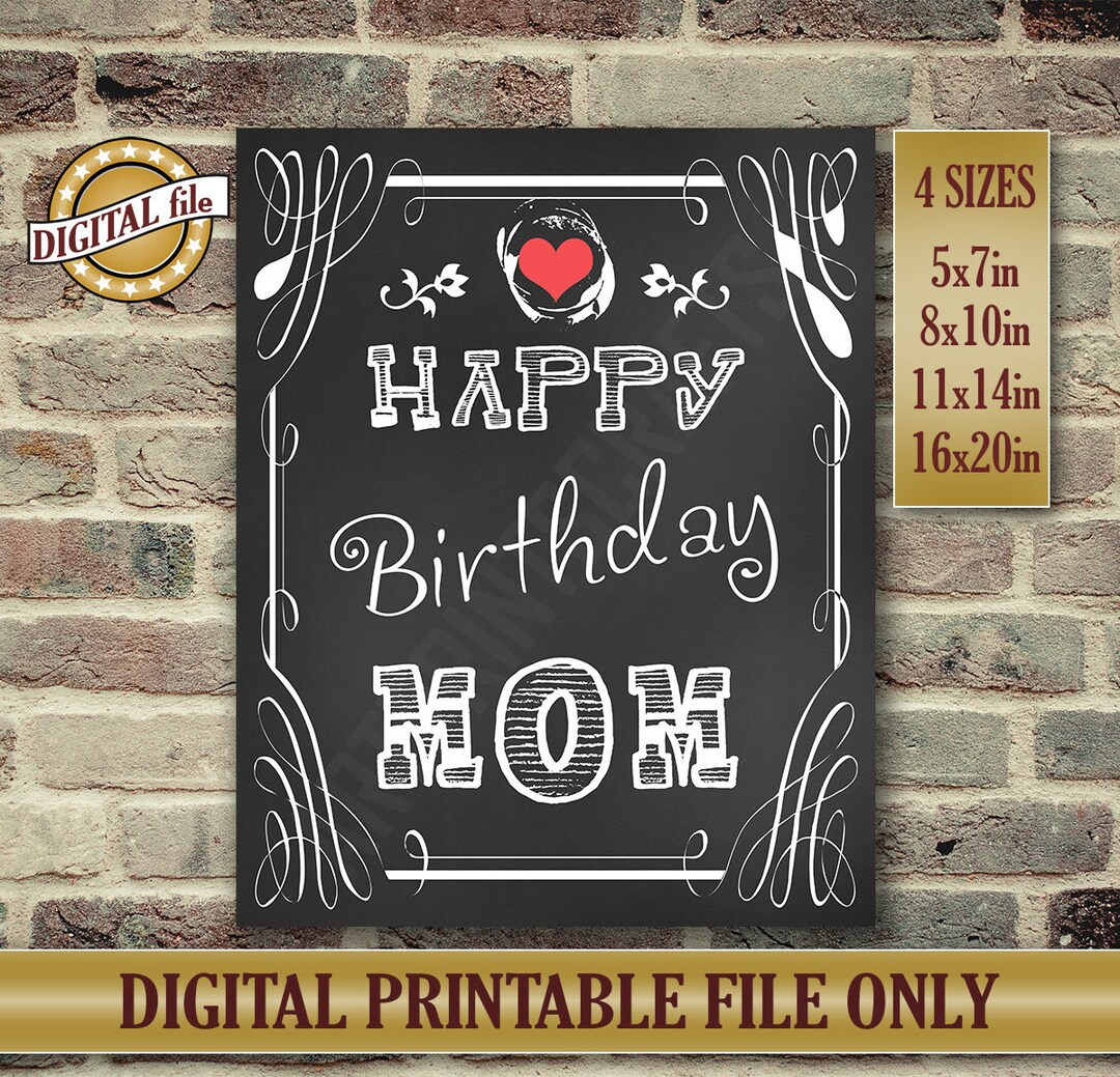 Happy Birthday Mom, Birthday Sign for Mom, Mom's Birthday Present, Mom ...
