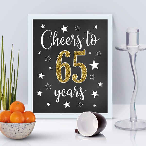 Happy 65th Anniversary Sign Poster - Etsy