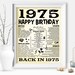 Birthday Gifts, 1975 Birthday Sign, 1975 Fun Fact Gift, 1975 History ...
