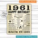 1961 Newspaper, Birthday, What Happened 1961, 1961 Fun Facts, Facts ...
