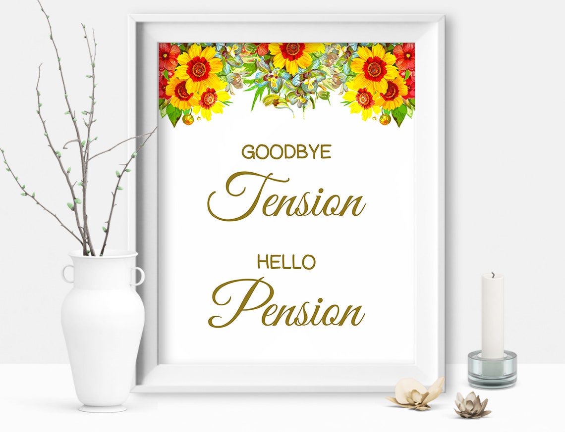 Retirement Banner Goodbye Tension Hello Pension Sign - Etsy