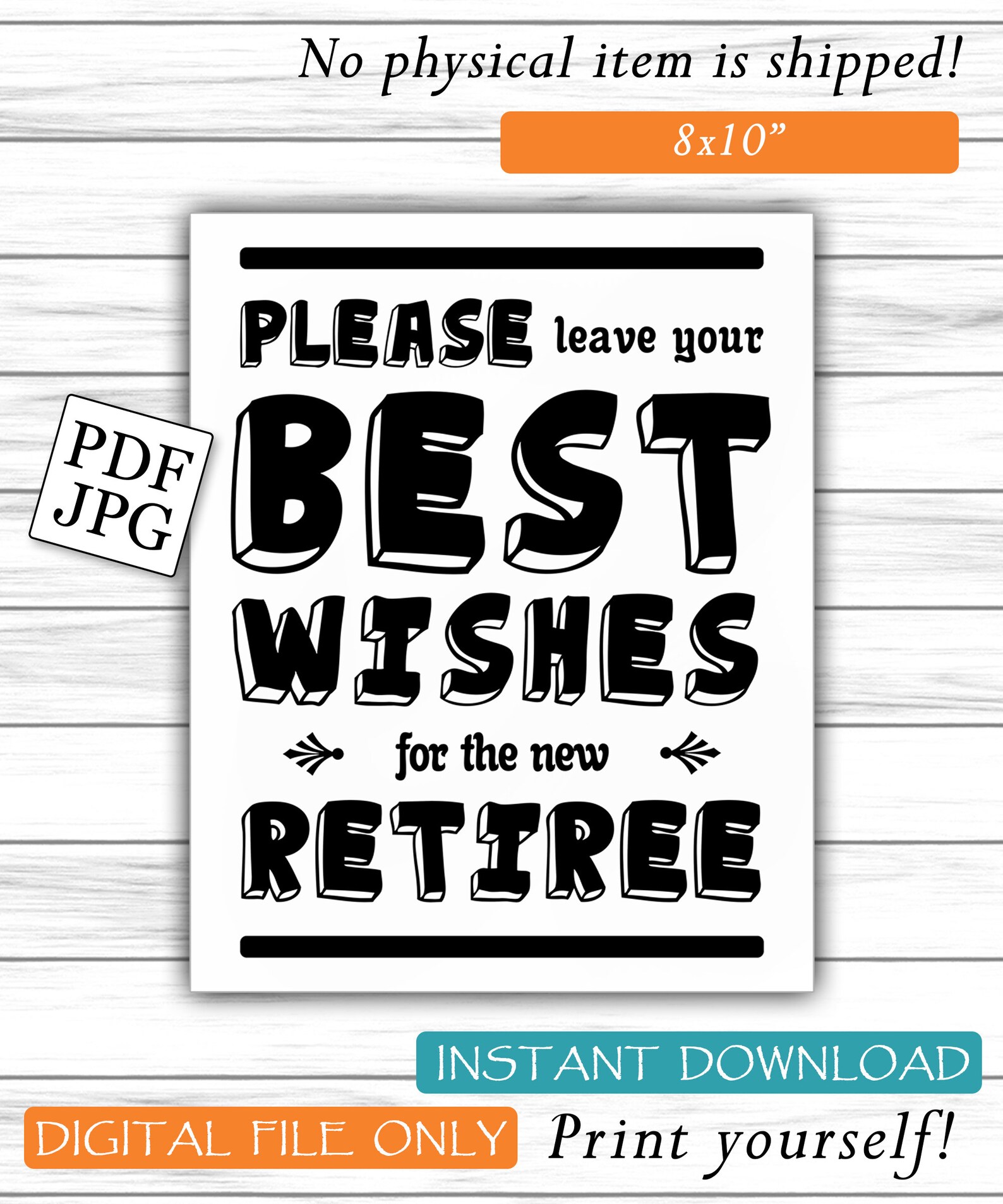 Leave Your Best Wishes for New Retiree Sign, Retirement Sign ...