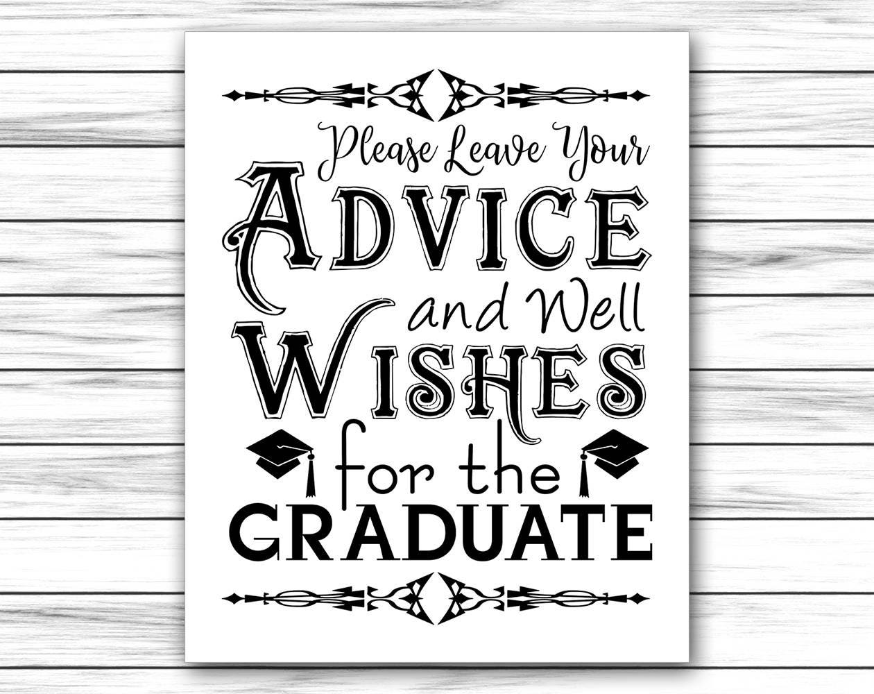 Graduation Gift Please Leave Your Advice and Well Wishes for the ...