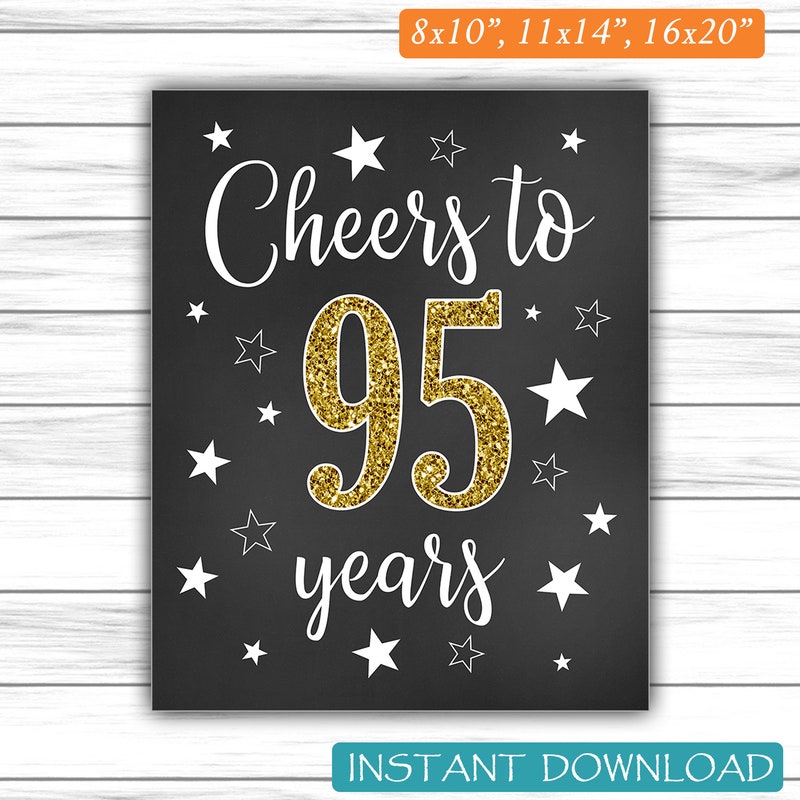 95th Birthday Sign - Etsy