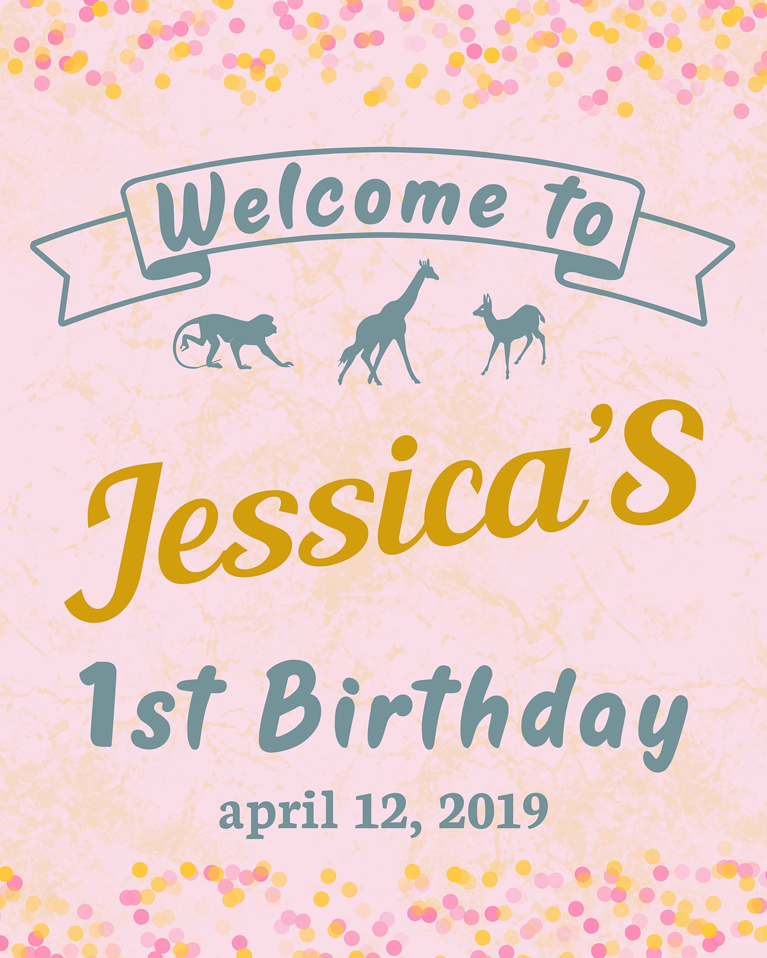 1st Birthday Party Sign Printable Welcome Sign Welcome | Etsy