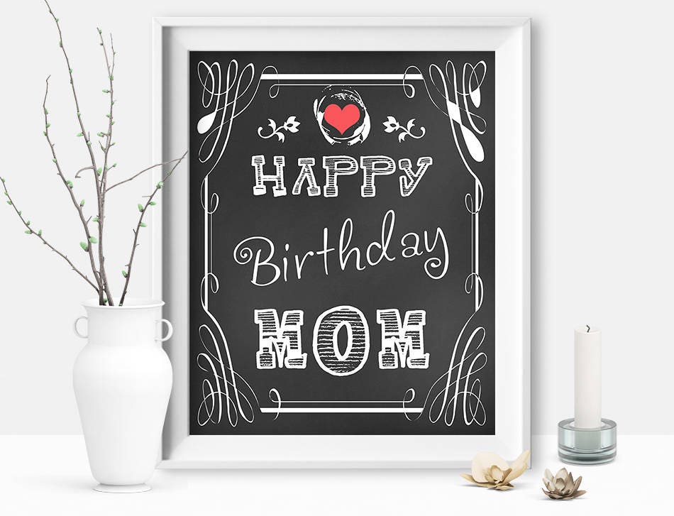 Happy Birthday Mom, Birthday Sign for Mom, Mom's Birthday Present, Mom ...