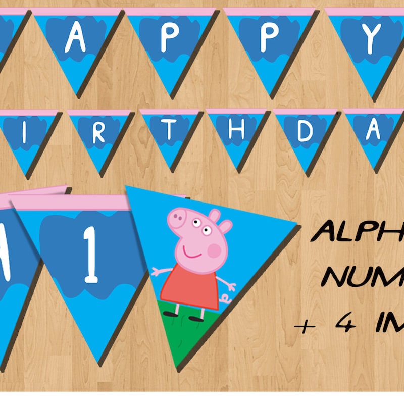 Peppa Pig Banner - Etsy
