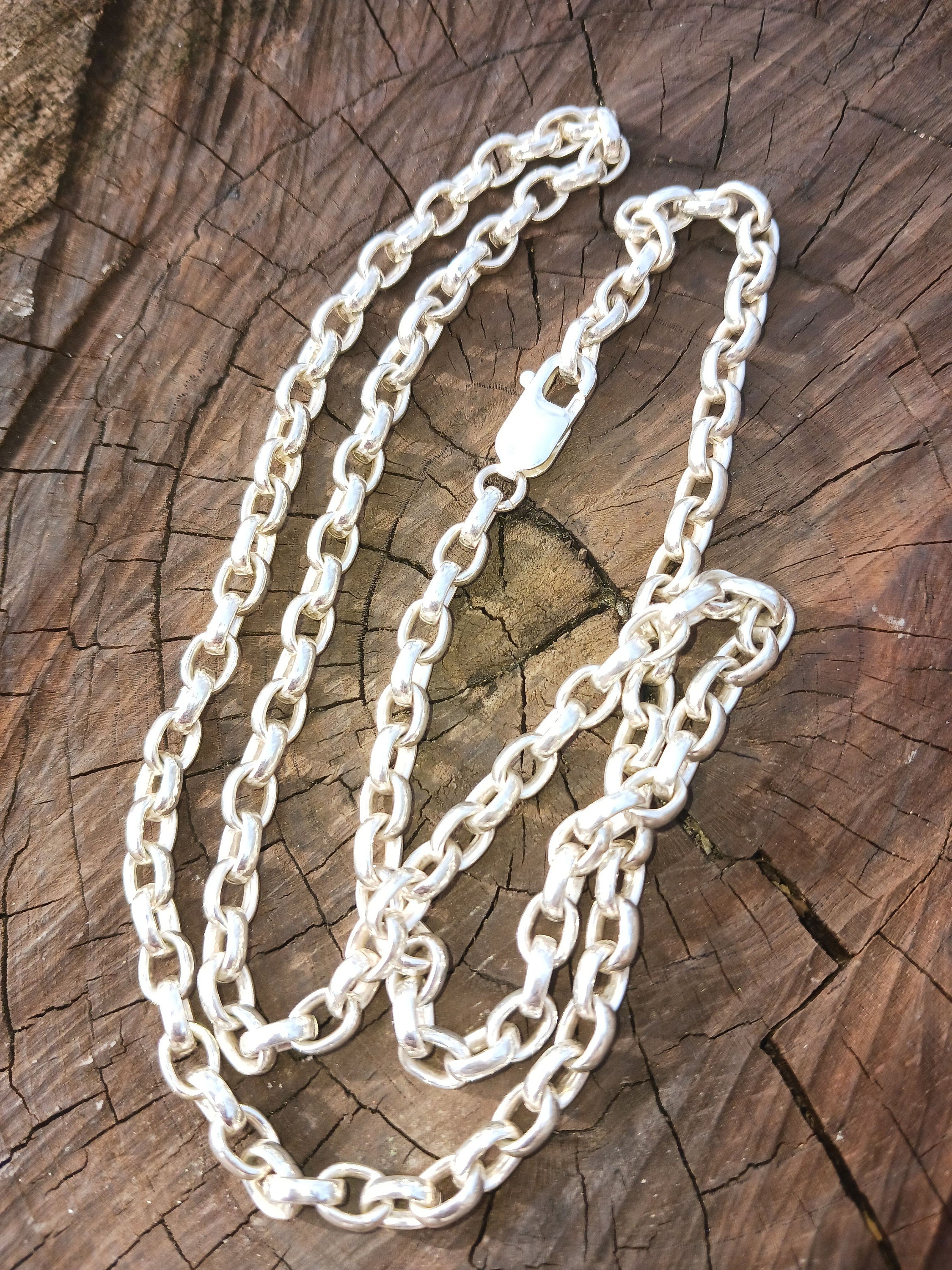 Very Heavy Gauge,thick,sterling Silver Chain. 25 Inches Long With a ...