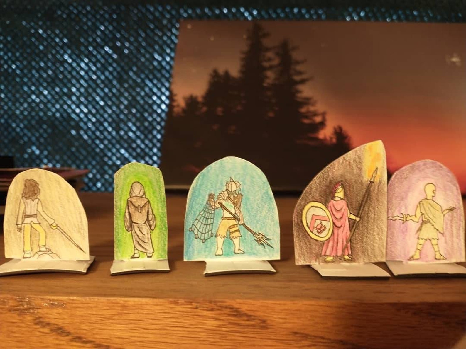 Hand Drawn Full Color 2D D&D Paper Miniatures | Etsy