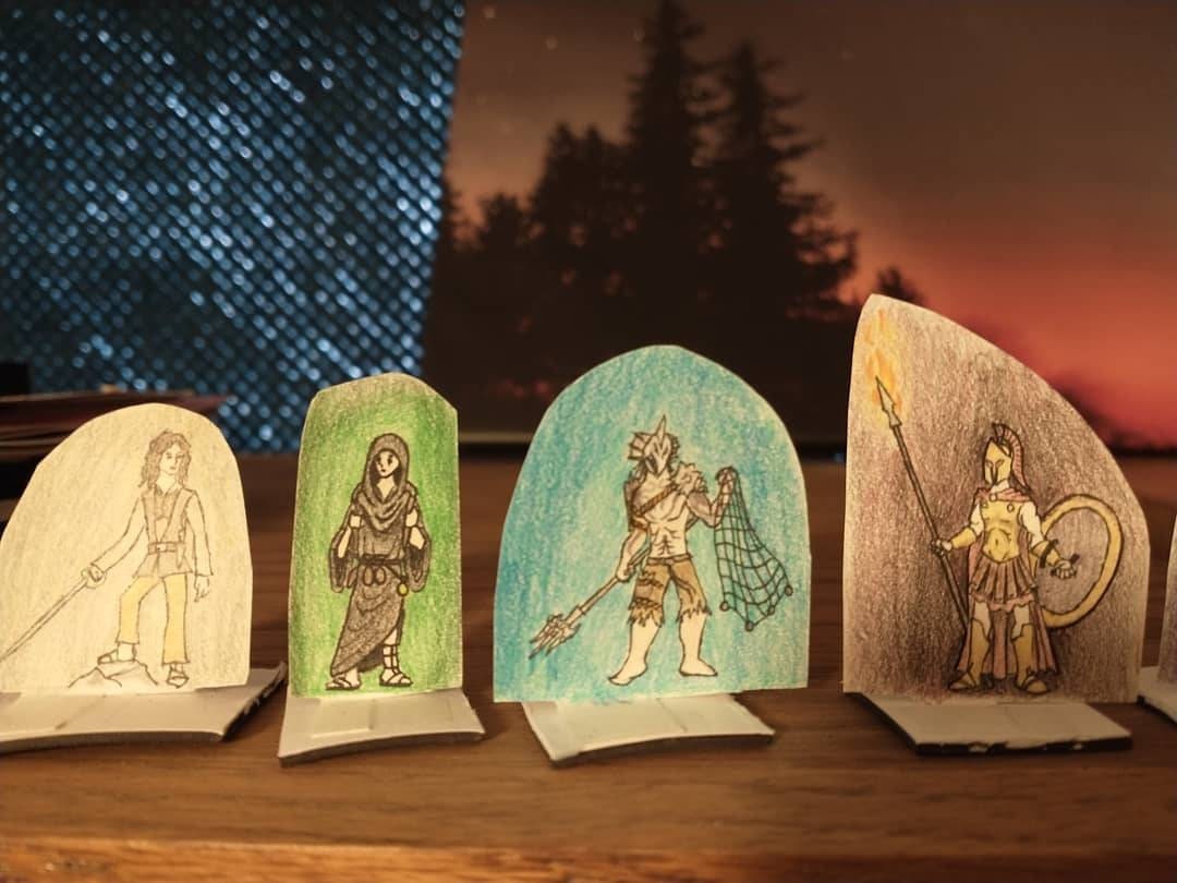 Hand Drawn Full Color 2D D&D Paper Miniatures - Etsy