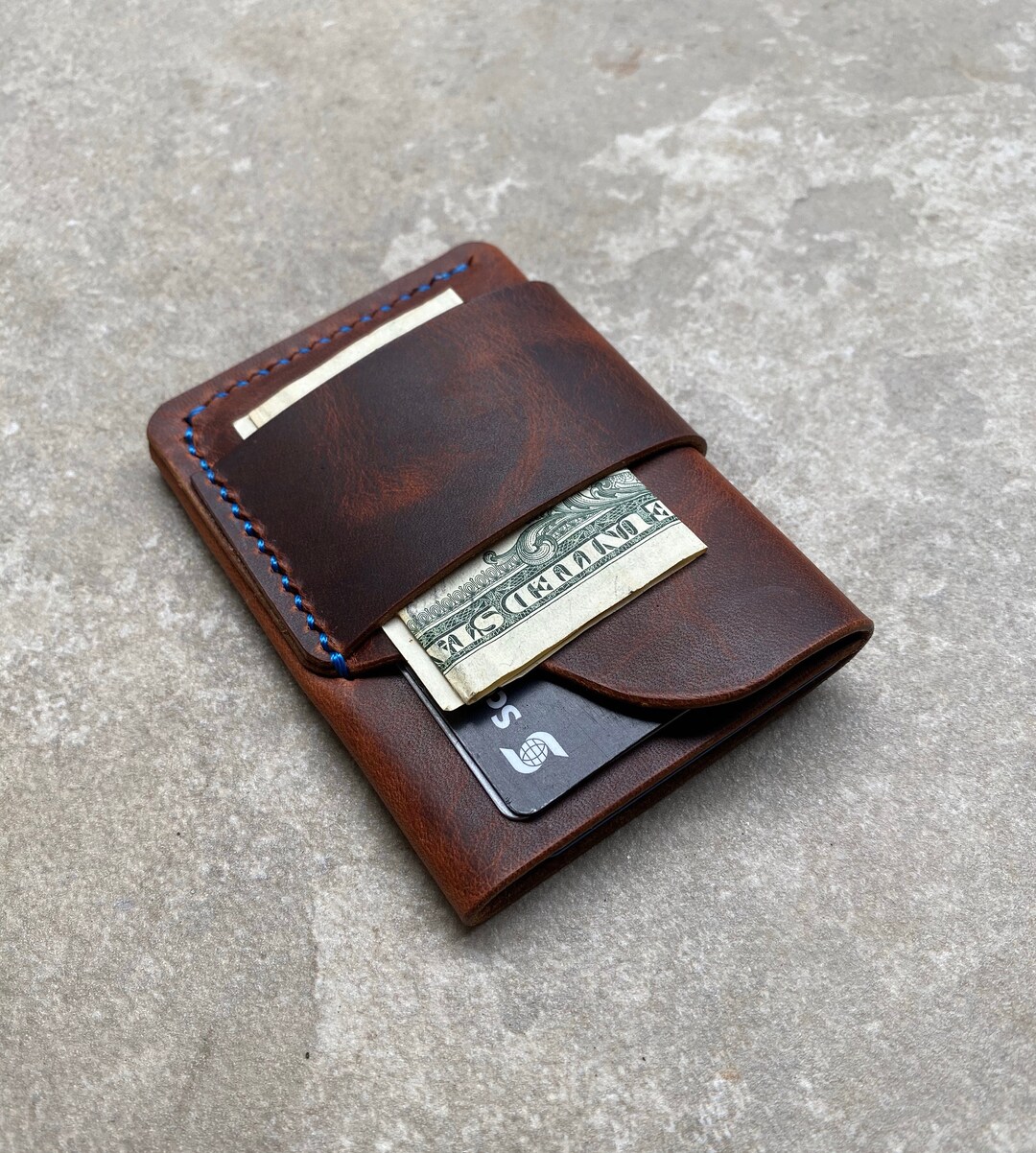 Cash Strap Wallet/ Minimalist Wallet/ Custom Leather Wallet/ Groomsman ...