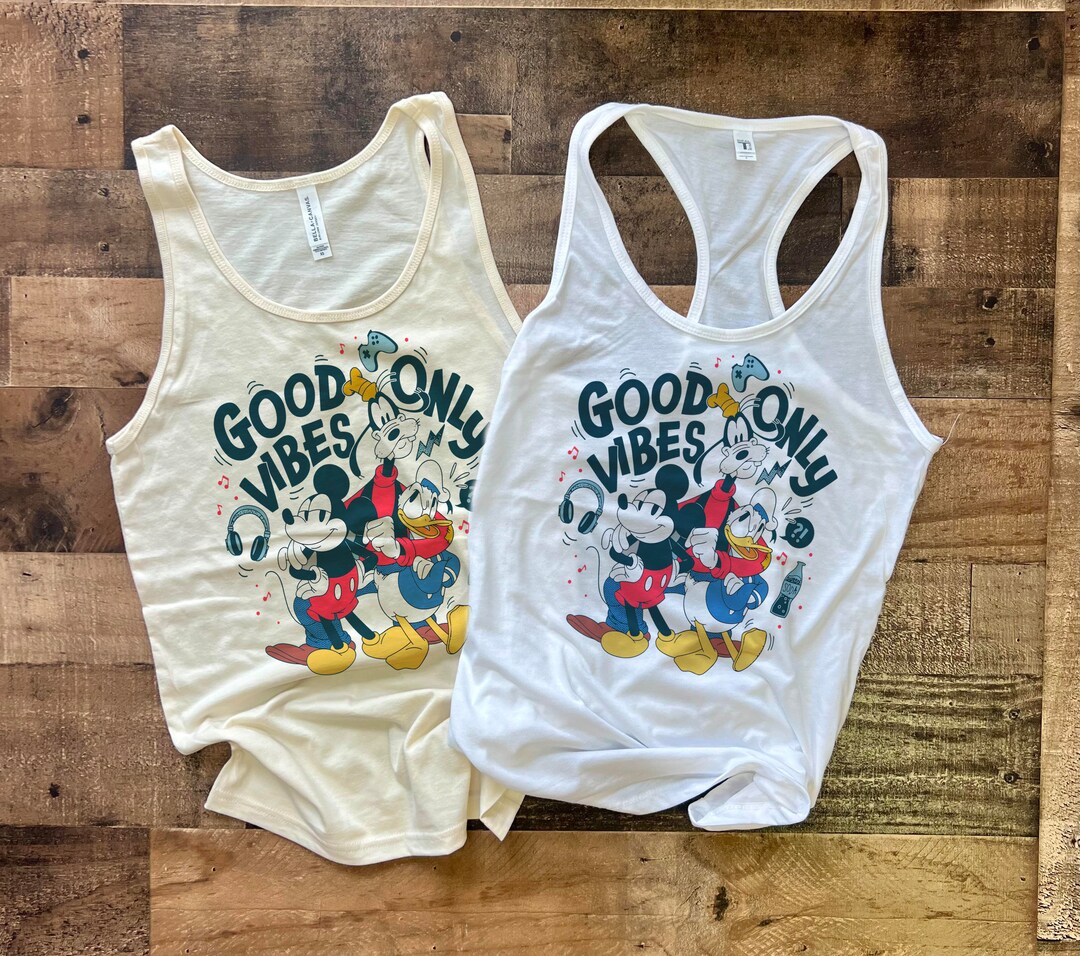Mickey Donald Goofy Tank, Good Vibes Mickey Crop Tank, Retro Disney ...