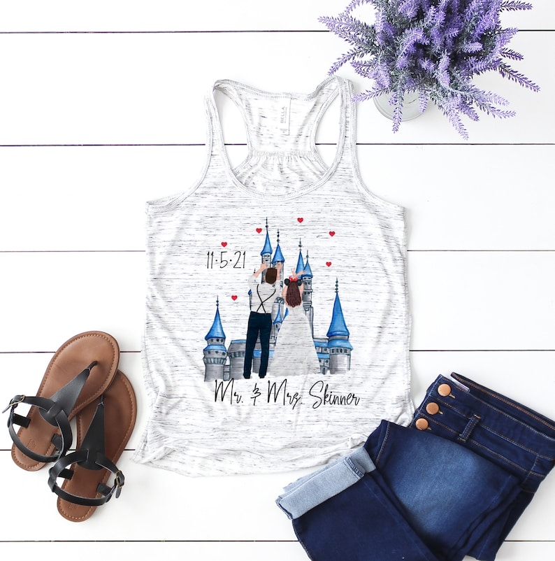 Disney Wedding Gift, Just Married Disney, Wedding Tshirt, Disney Lover ...