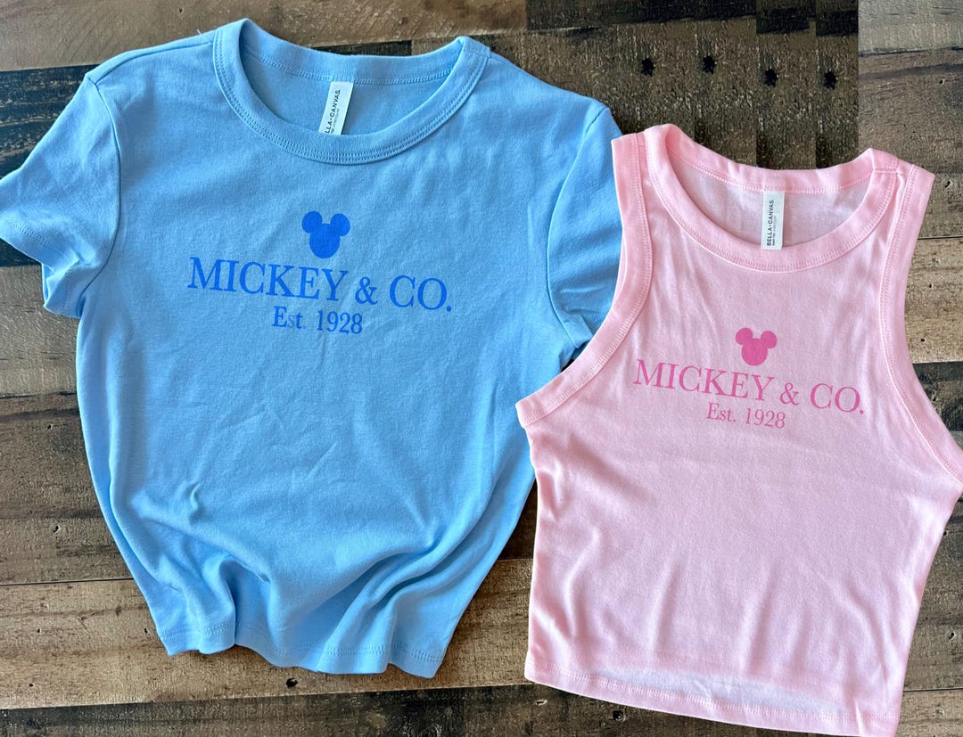 Mickey Baby Tee, Simple Mouse Crop Tank, Monochrome Soft Disney Womens ...