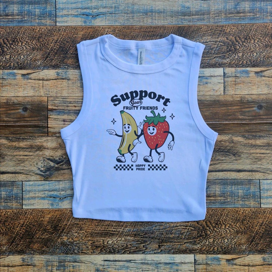 Fruity Friends Baby Tee, Lgbtqia Pride Crop Tank, Gay Rights, PRIDE ...