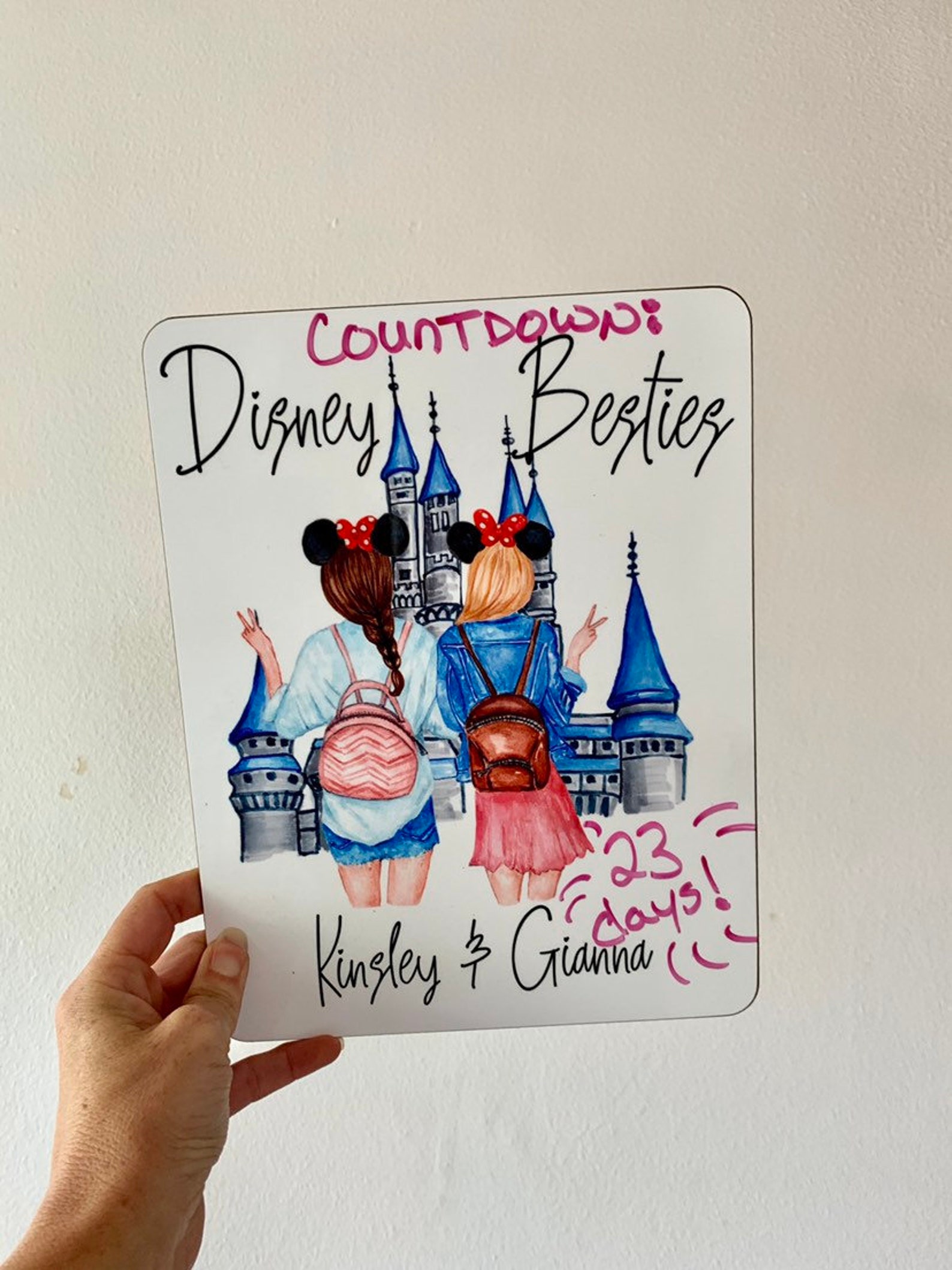 Disney Countdown Disney Best Friends Wall Art Disney Wall | Etsy