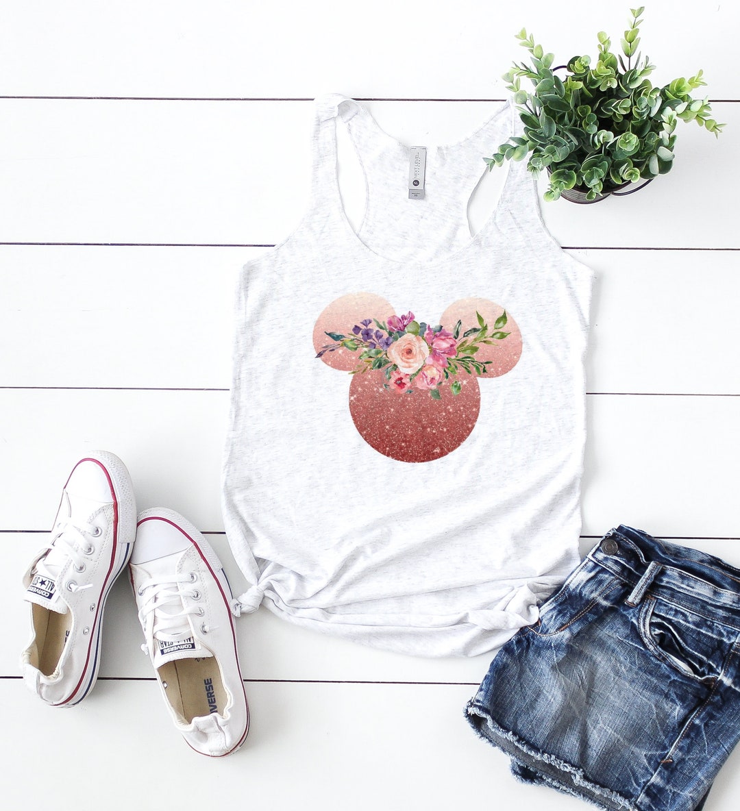 Disney Tank Top, Disney Tank Top for Women, Rose Gold Disney Tank Top ...