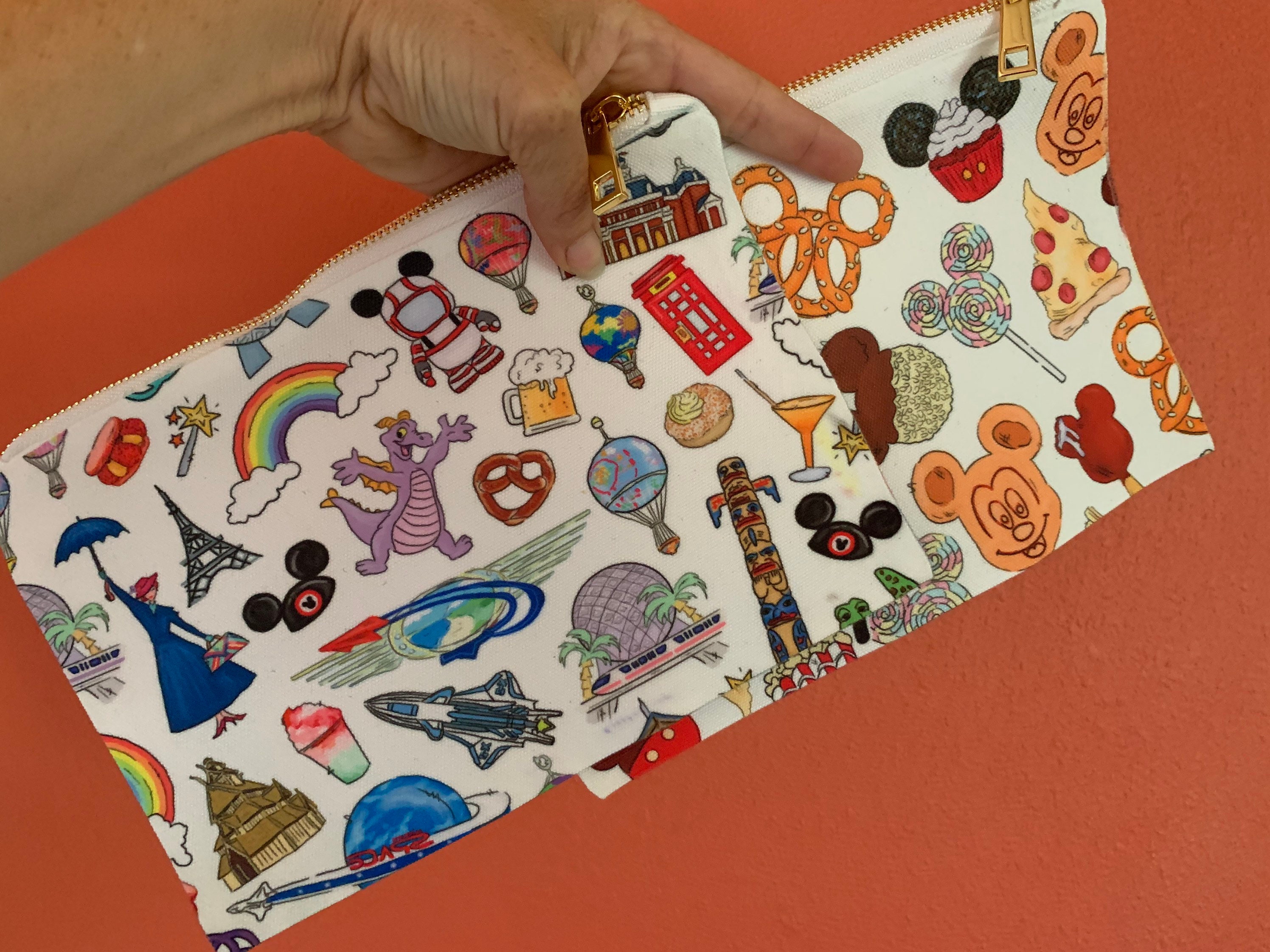 Disney Makeup Bag Cosmetic Bag Disney Pouch Disney Zip Bag | Etsy