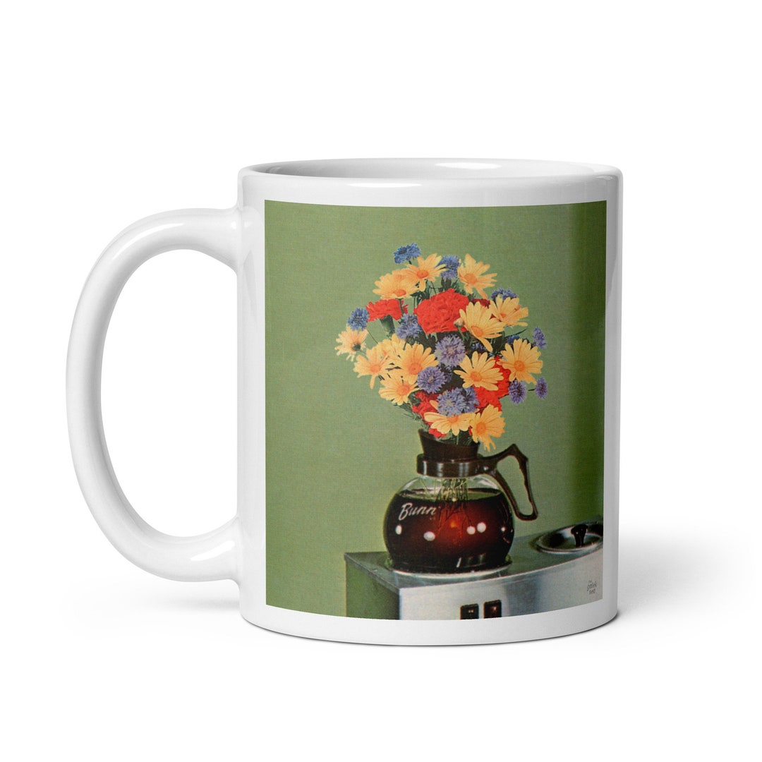 Vintage Floral Collage Coffee Mug - Flower Pot Art - Etsy