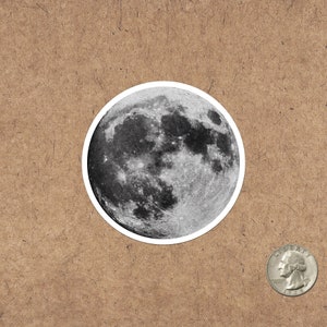 Moon Phase Sticker Set • Full Moon • Half Moon • Crescent Moon • Space ...