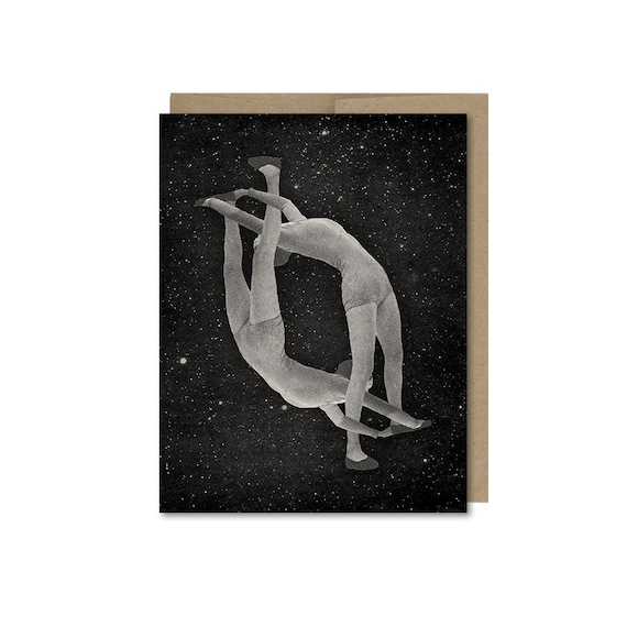 Bending Over Backwards Collage Art Greeting Card Blank Card - Etsy