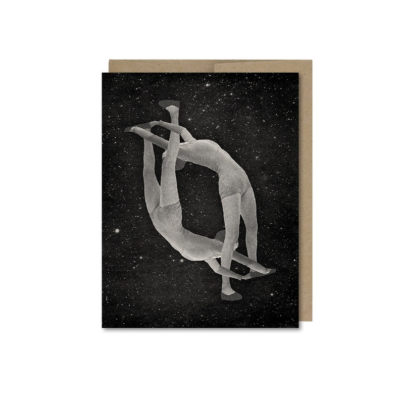 Bending Over Backwards Collage Art Greeting Card Blank Card - Etsy