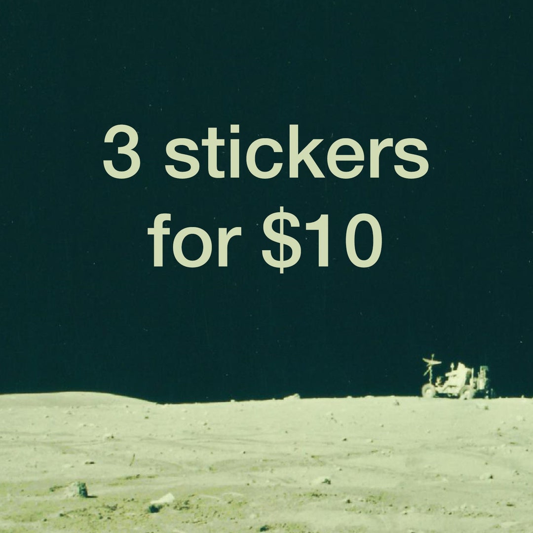 Choose Any 3 Stickers: Laminated Collage Art, Moon Stickers - Etsy