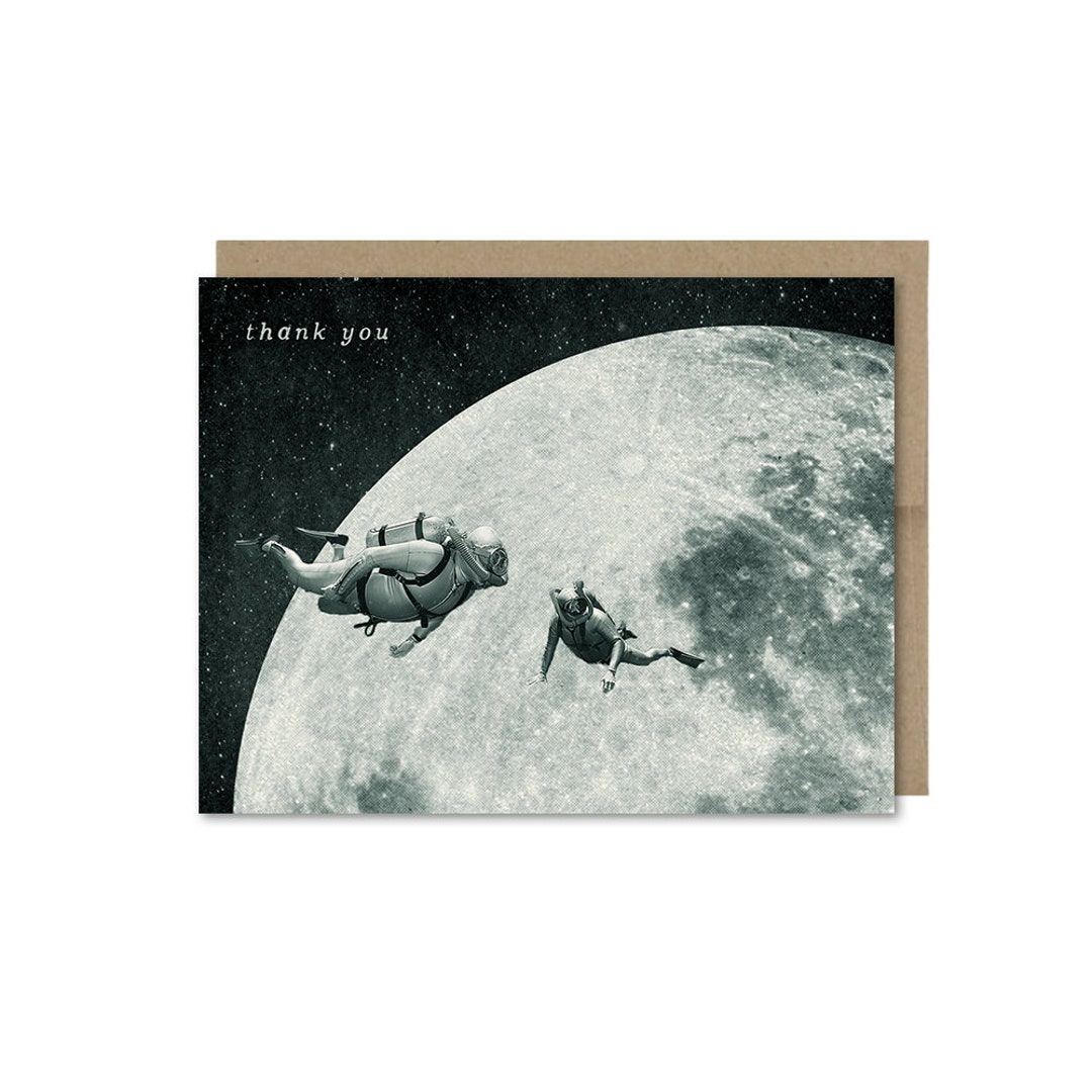 Scuba Thank You Card • Divers & Moon • Card Set - Etsy