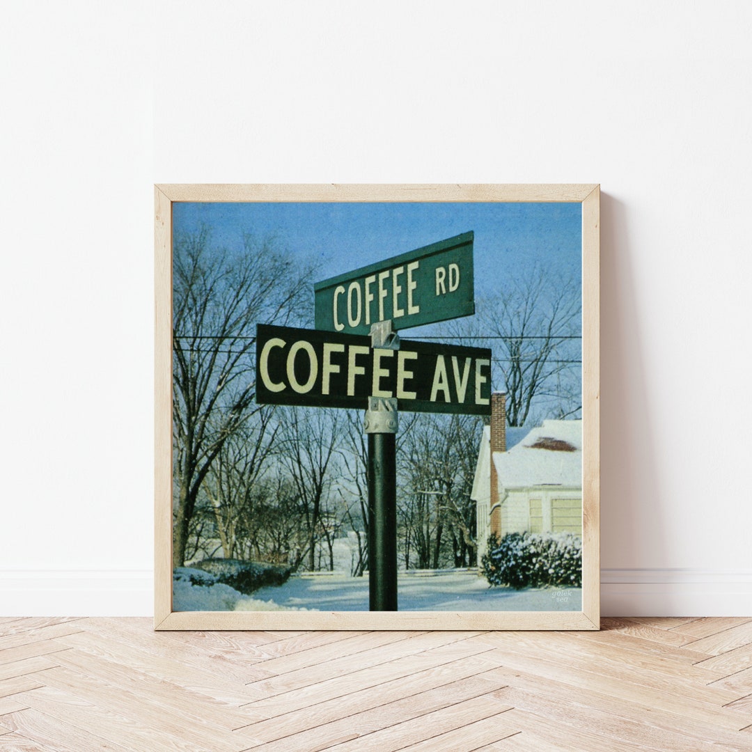 Vintage Coffee Street Sign Art Print: Coffee Lover Gift (8x8) - Etsy