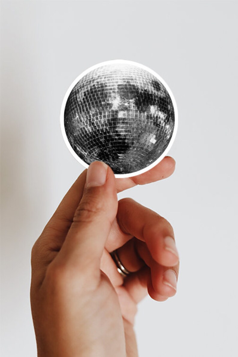 Disco Moon Sticker Disco Ball Sticker Disco Laptop Sticker - Etsy