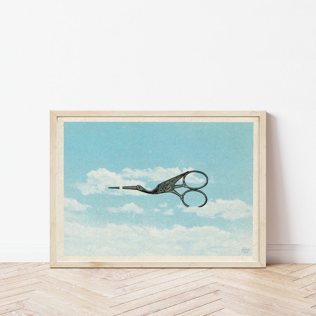 Vintage Bird Scissor Art Print: Sewing Enthusiast Gift (5x7) - Etsy