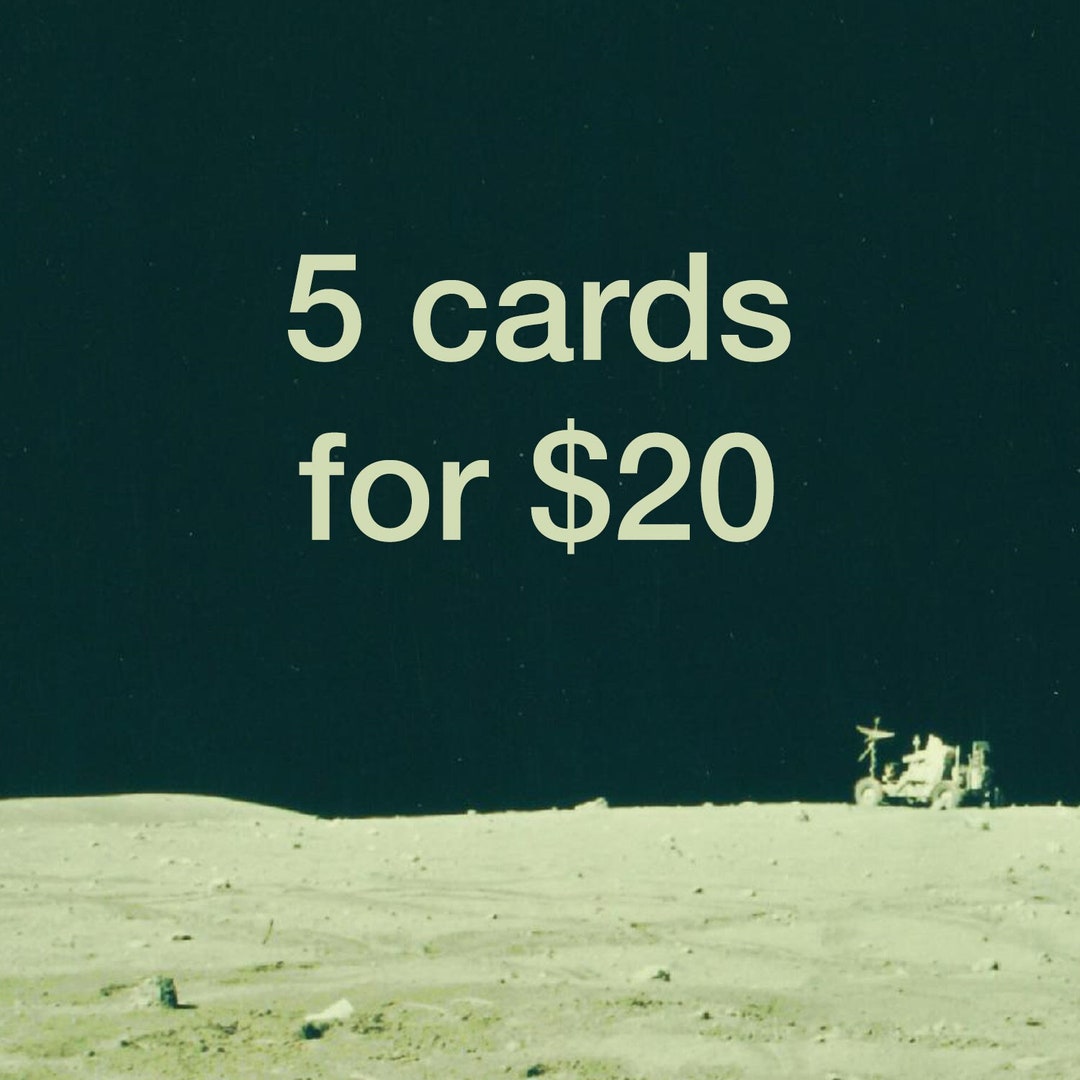 Moon & Space Greeting Cards • Choose Any 5 Cards • Collage Art Note ...