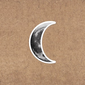 Moon Phase Sticker Set • Full Moon • Half Moon • Crescent Moon • Space ...