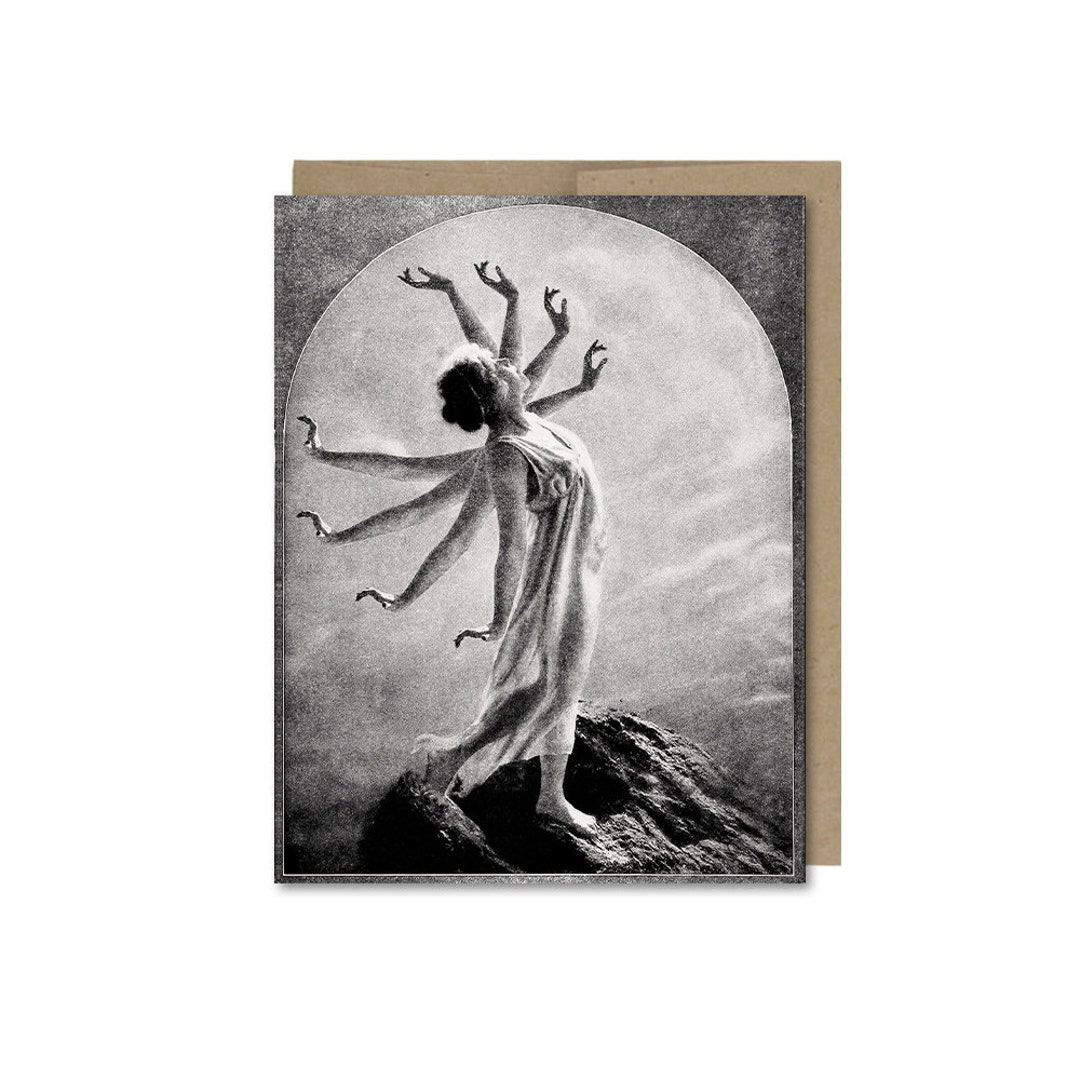 Vintage Woman in Moonlight Collage Card: Psychedelic Goddess Art - Etsy