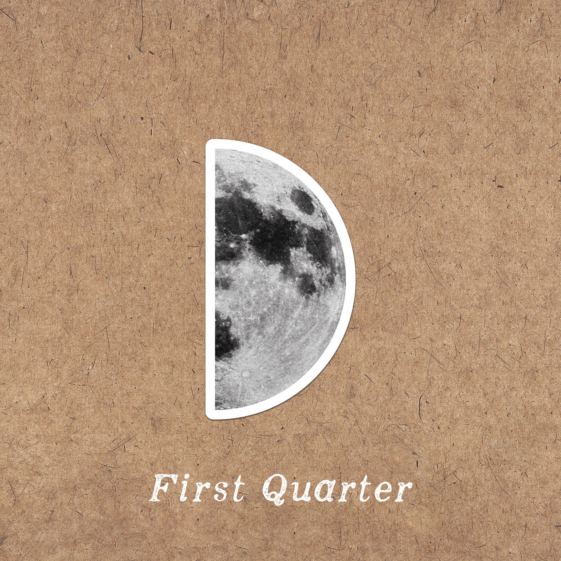 Half Moon Sticker First Quarter Half Moon Last Quarter - Etsy UK
