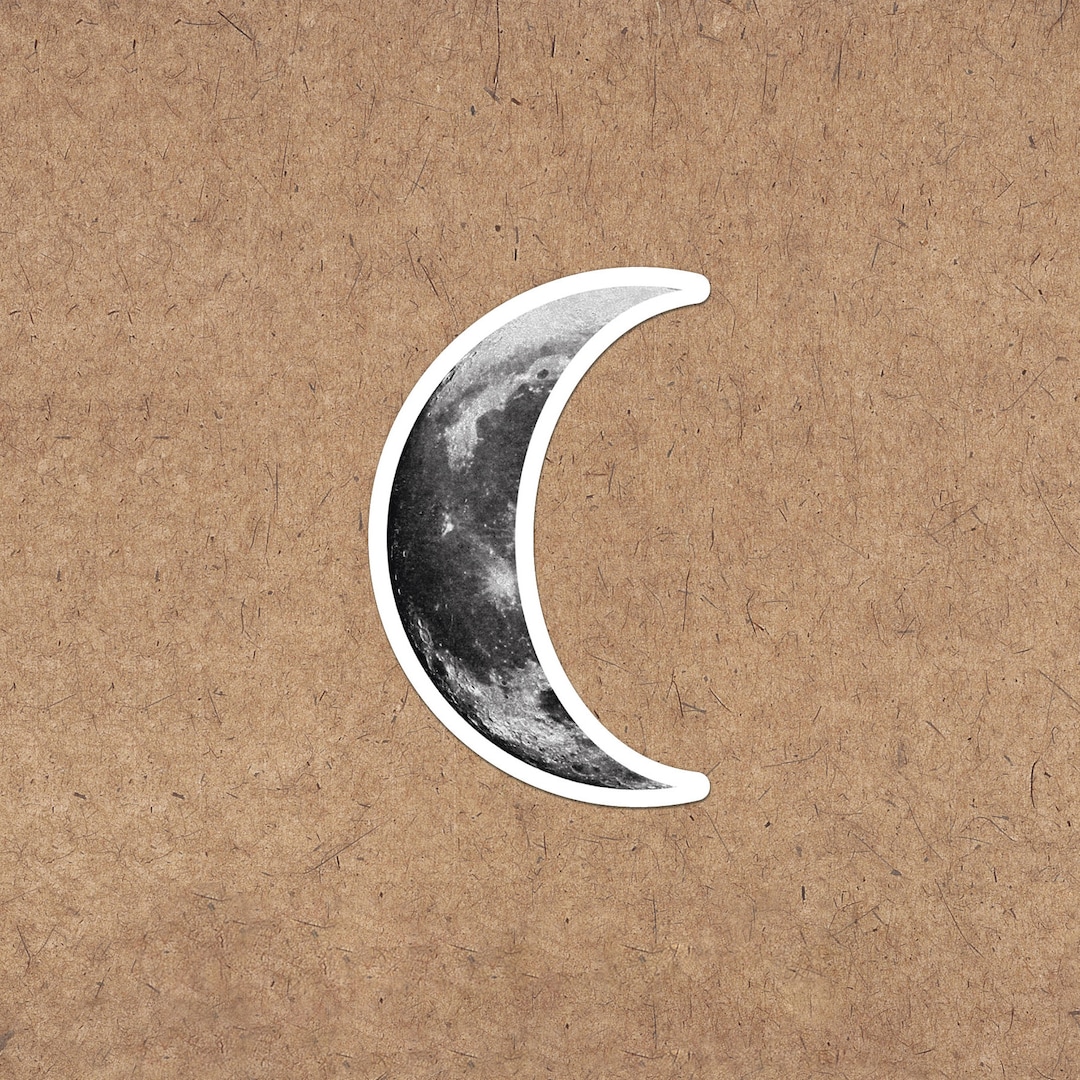 Crescent Moon Sticker • Waxing Crescent Moon • Waning Crescent Moon ...