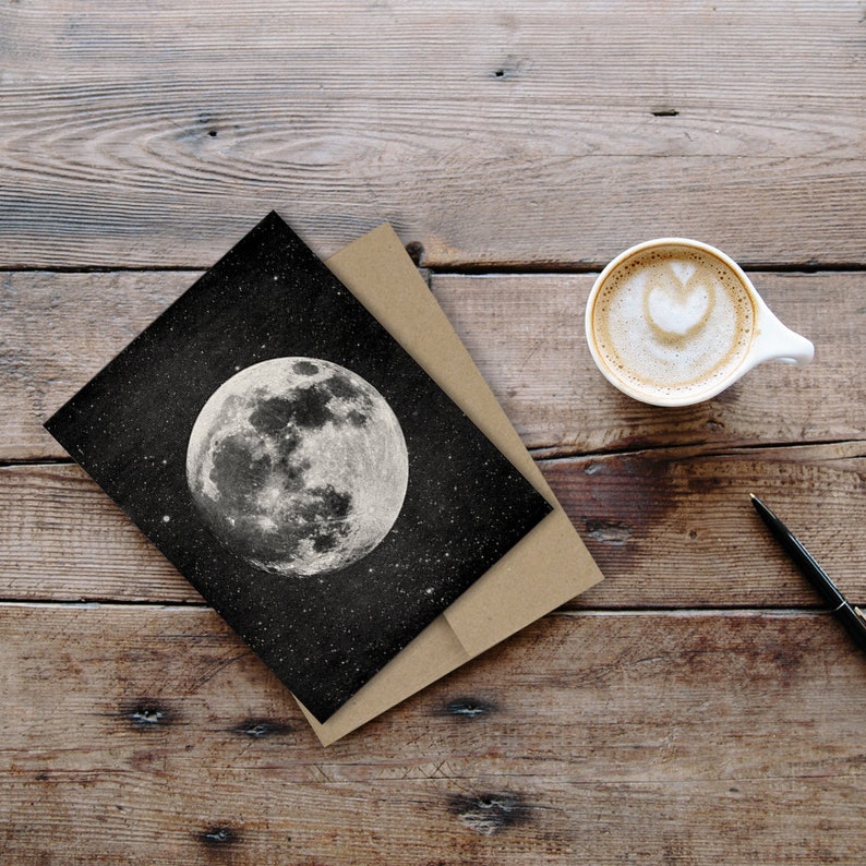 Moon Card • Space Card • Any Occasion - Etsy